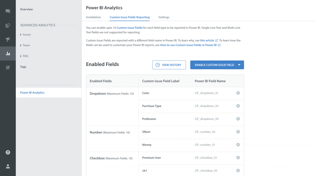 Custom Issue Fields How Do I Enable Custom Issue Fields For Reporting In Power Bi — Helpshift